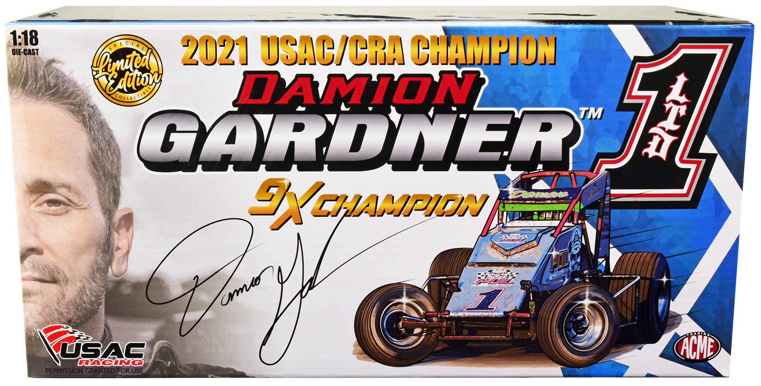 Sprint Car #1 Damion Gardner Performance Online Alexander Racing USAC/CRA (2021) 1/18 Diecast Model Car by Acme A1809900