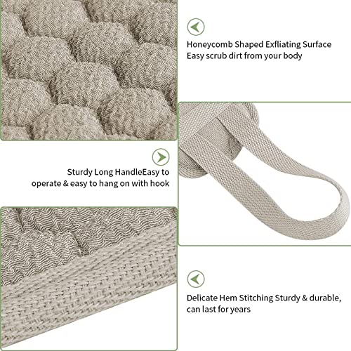 Exfoliating Back Scrubber for Shower for Men and Women, Loofah Back Washer, Double-Sided Back Scrubber for Shower Exfoliating, Ultra-Durable Microfiber Stretchable for Deep Cleaning & Skin Relax