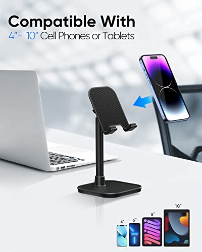 narmle Cell Phone Stand, Adjustable Phone Stand for Desk, Desktop Phone Holder Stand, Tall Phone Stand Cradle Compatible with iPhone, Galaxy and All Smart Phones