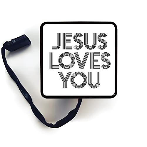 Black11 Designs Hitch Cover Art – Bible - Custom Designed Trailer Receiver LED Brake Light (Jesus Loves You)
