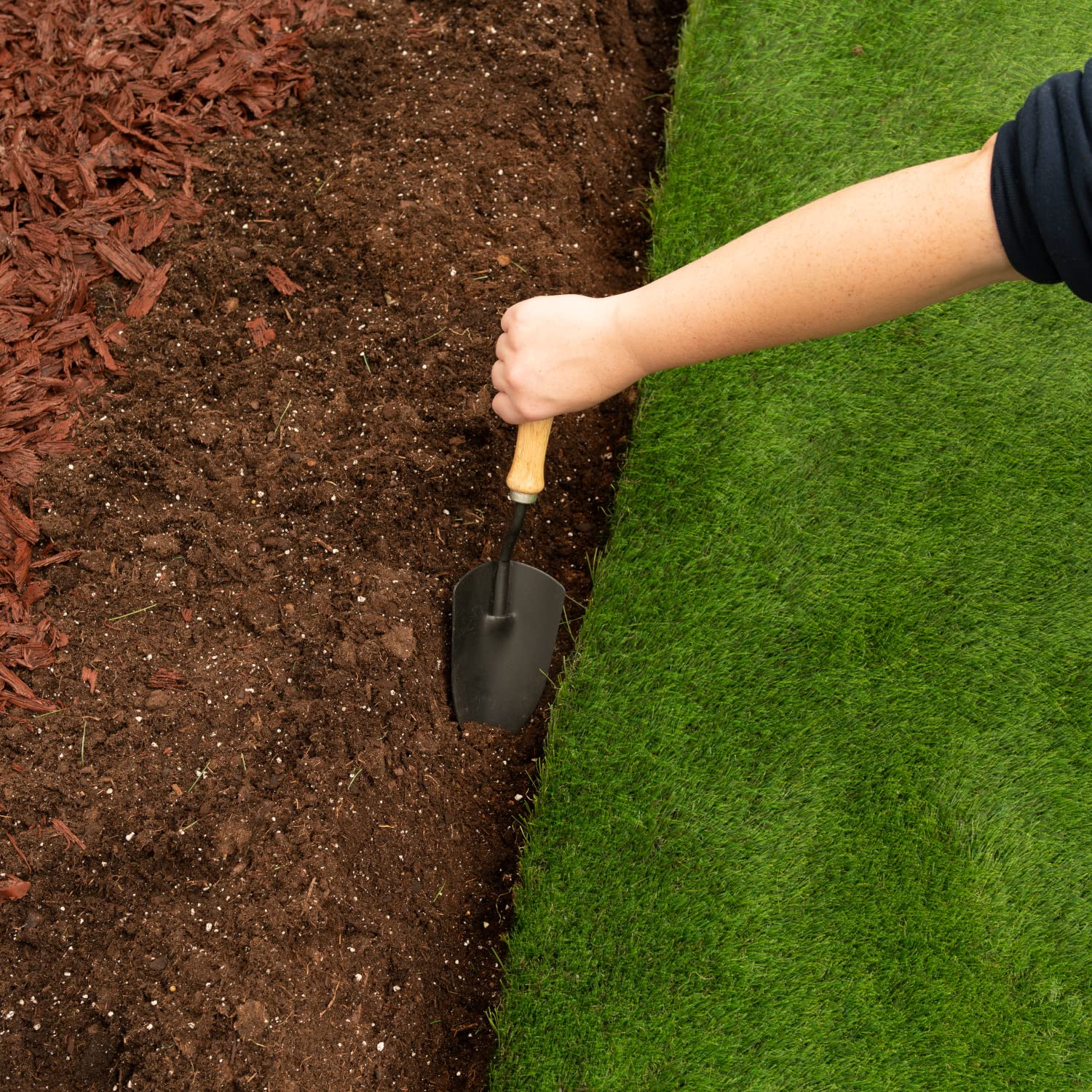 EasyFlex Composite Dig-in Landscape Edging with Anchoring Stakes, 4.5" Straight Top Edging, Garden Edging Border, 40 Foot Kit, Black