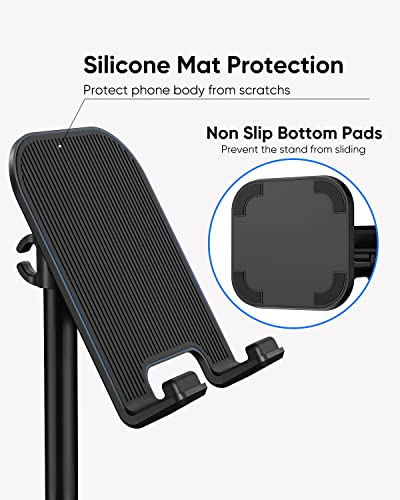 narmle Cell Phone Stand, Adjustable Phone Stand for Desk, Desktop Phone Holder Stand, Tall Phone Stand Cradle Compatible with iPhone, Galaxy and All Smart Phones