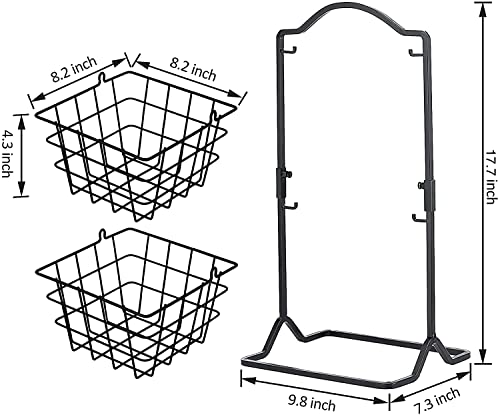 Wetheny 2 Tier Fruit Basket Fruit Bowl for Kitchen Counter,Bread,Fruit and Vegetable Holder Storage Basket,Wire Hanging Basket stand for Kitchen Organizer