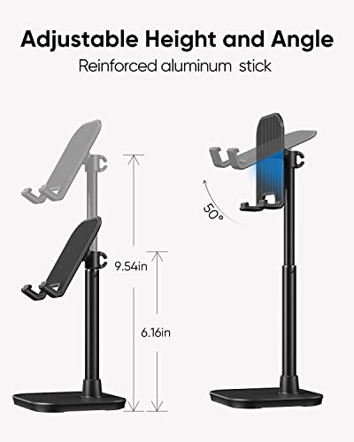 narmle Cell Phone Stand, Adjustable Phone Stand for Desk, Desktop Phone Holder Stand, Tall Phone Stand Cradle Compatible with iPhone, Galaxy and All Smart Phones