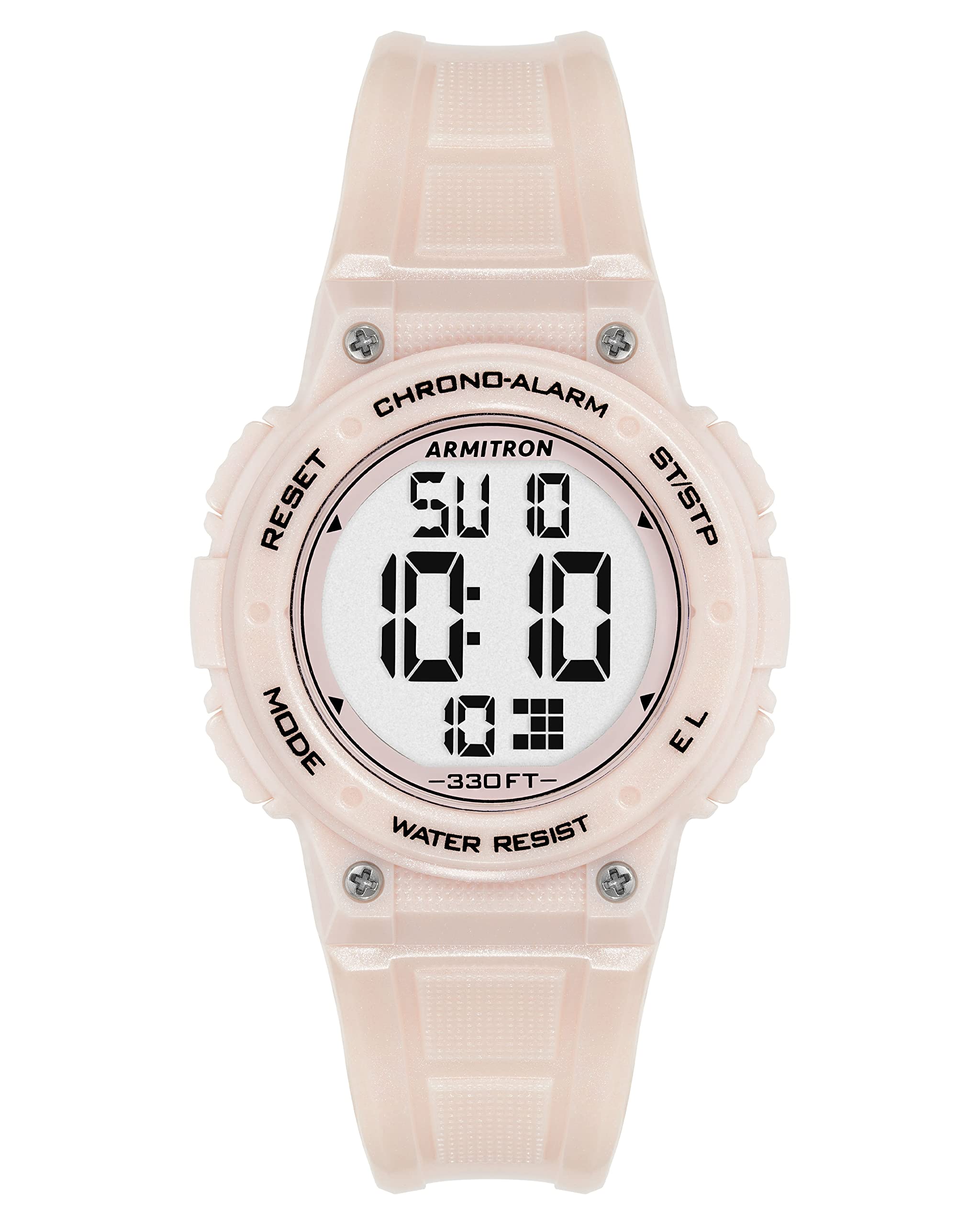 Armitron Sport Women's Digital Chronograph Resin Strap Watch, Light Pink (45/7086PLP)