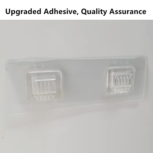 JiePai Acrylic Corner Shower Caddy Shelf with Hooks 2 Pack, Adhesive Wall Mounted Bathroom Shower Shelf Organizer for Inside Shower & Kitchen Storage