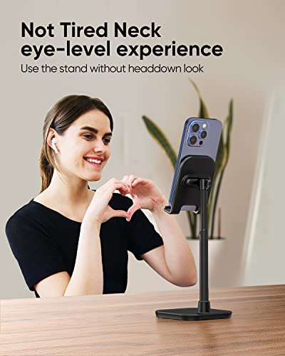 narmle Cell Phone Stand, Adjustable Phone Stand for Desk, Desktop Phone Holder Stand, Tall Phone Stand Cradle Compatible with iPhone, Galaxy and All Smart Phones