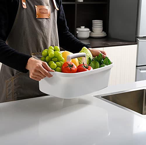 ALINK Large Plastic Shower Caddy Tote, Portable Storage Caddy Basket Organizer with Handle for Dorm, Bathroom, Tool, Garden, Kitchen, Cleaning Supplies β Gray