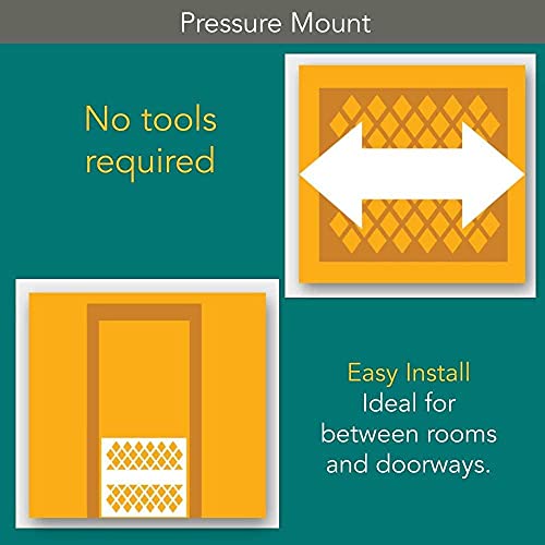 MYPET North States 40β Paws Portable Pet Gate: Made in USA, Expands & Locks in Place with No Tools. Pressure Mount. Fits 26"-40" Wide (23" Tall, Fieldstone)