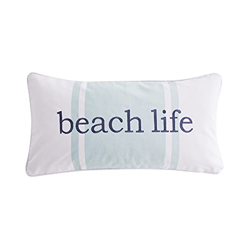 Levtex Home - Sunset Bay - Decorative Pillow (12 x 24in.) - Beach - Light Blue, Navy and White