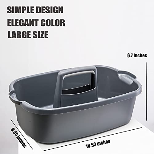 ALINK Large Plastic Shower Caddy Tote, Portable Storage Caddy Basket Organizer with Handle for Dorm, Bathroom, Tool, Garden, Kitchen, Cleaning Supplies β Gray