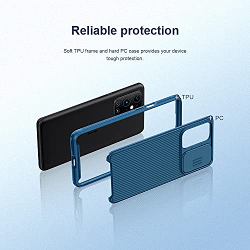 Mangix OnePlus 9 Case with Camera Cover,OnePlus 9 Slim Fit Thin Polycarbonate Protective Shockproof Cover with Slide Camera Cover, Upgraded Case for OnePlus 9 (Black)