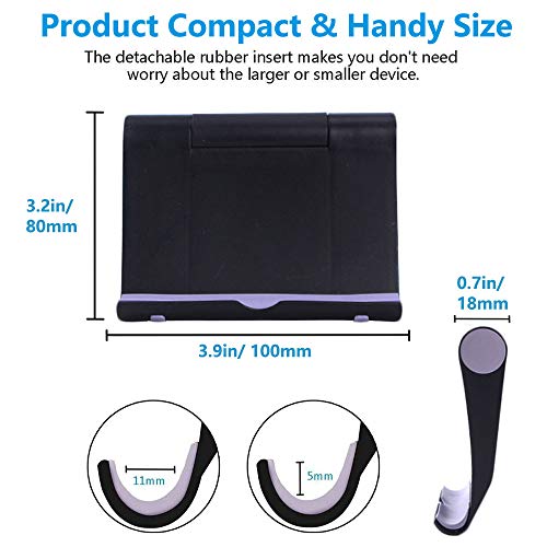 VOVIGGOL 2 Pack Cell Phone Stand for Desk, Foldable Cell Phone Holder Mobile Stand Phone Dock, Adjustable Tablet Stand Holder Compatible with iPhone 12 iPhone 11 Pro Xs X 8 iPad Samsung (Black)