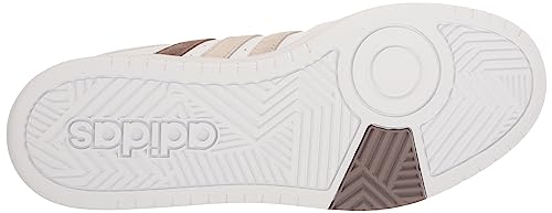 adidas Originals Men's Hoops 3.0 Sneaker, White/Earth Strata/Wonder Beige, 9