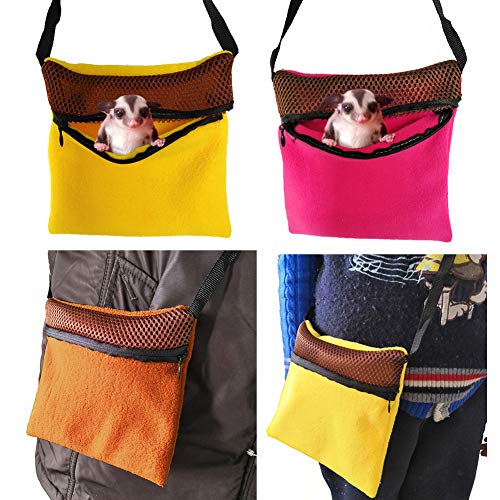 Heave Hamster Carrier Bag,Guinea Pig Hamster Carrier Pouch Bag,Breathable Outgoing Travel Bag for Small Animals Sugar Glider Hedgehog Hamster Rat Squirrel Coffee