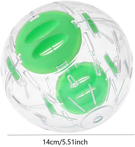 gutongyuan 5.5 Inch Transparent Hamster Ball Running Hamster Exercise Ball,Hamster Wheel Plastic Cute Exercise Mini Ball for Dwarf Hamsters to Relieves Boredom and Increases Activity (Green)