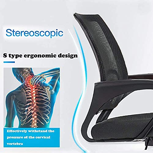 Hkeli, Office Chair Computer Desk Chair Ergonomic Mesh Office with Wheels Back Support Armrest Adjustable Height Rolling Swivel Computer Task Works Chair for Women Men, Black