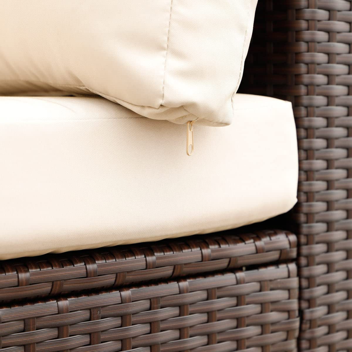 RADIATA Conversation Sets Outdoor Patio Furniture Corner Sofa Set Gray PE Rattan Wicker Conversation Sets (Brown)