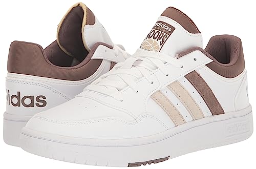 adidas Originals Men's Hoops 3.0 Sneaker, White/Earth Strata/Wonder Beige, 9