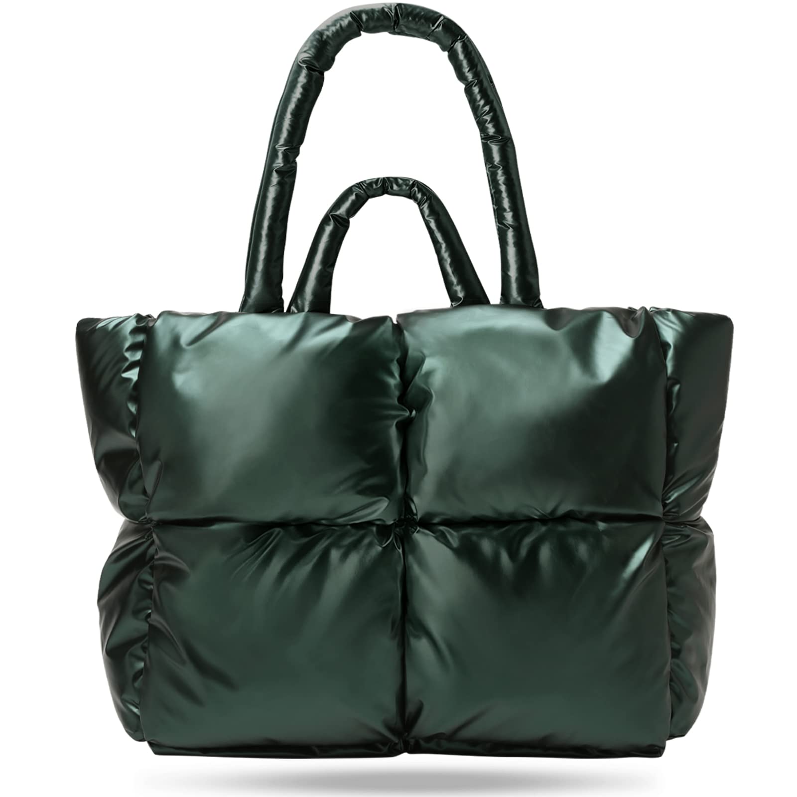 Puffer Tote Bag, Extra Large Luxury Bags for Women Unicloud Puffy Shoulder Quilted Handbag Woven Underarm Designer