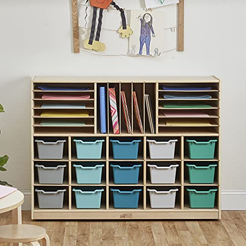 ECR4Kids Scoop Front Storage Bins, Multipurpose Organization, Contemporary, 10-Piece