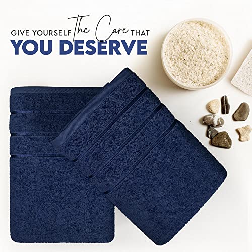 Utopia Towels - 6 Pack Viscose Hand Towels Set, (16 x 28 inches) Ring Spun Cotton, Ultra Soft and Highly Absorbent 600GSM Towels for Bathroom, Gym, Shower, Hotel, and Spa (Navy)