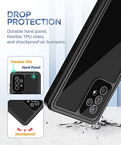 Oterkin for Samsung Galaxy A52 Case, A52 Waterproof Case Built-in Screen Protector Dustproof Shockproof IP68 Underwater Full Body Sealed Daily-Use Clear Case for Samsung A52 5G 6.5 inch