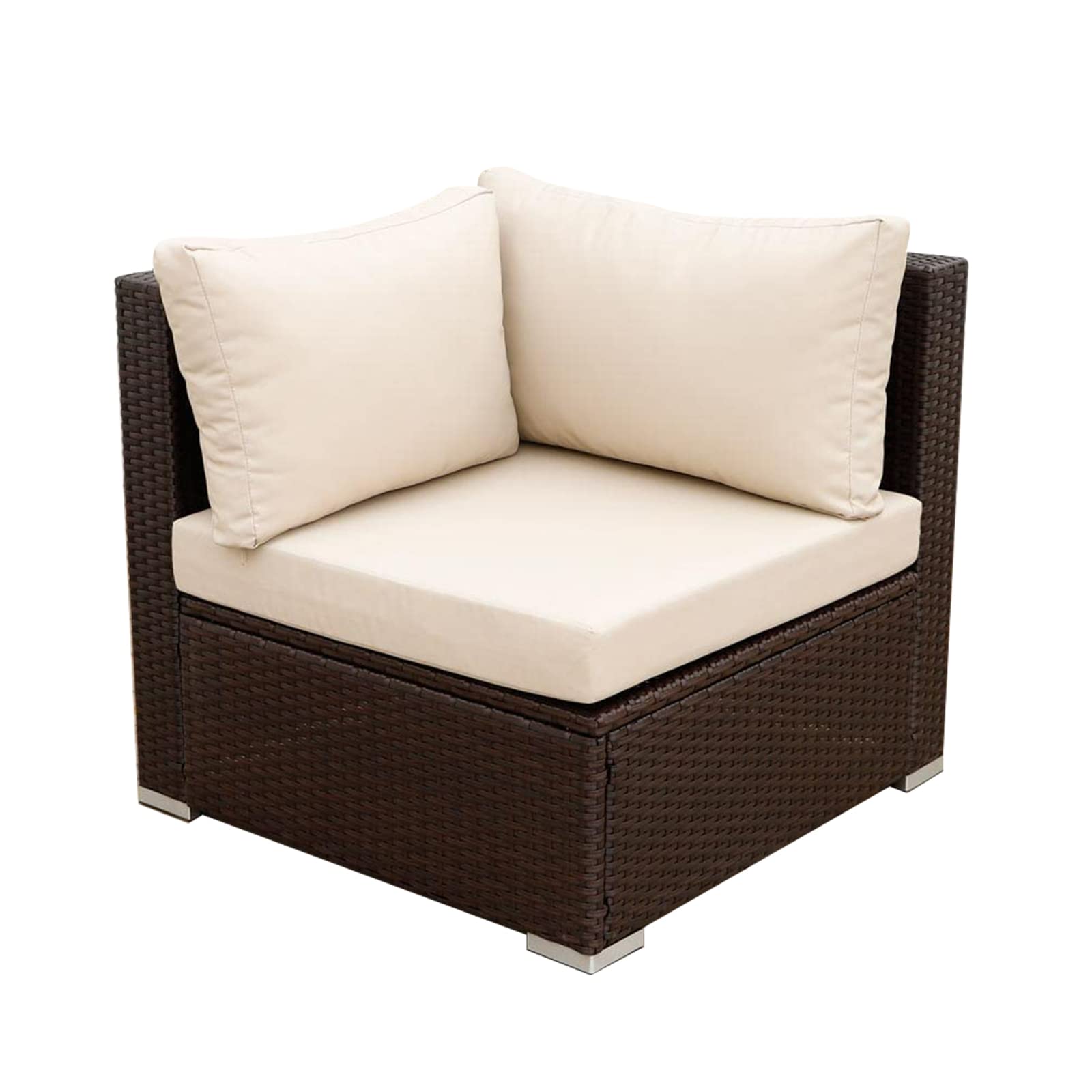 RADIATA Conversation Sets Outdoor Patio Furniture Corner Sofa Set Gray PE Rattan Wicker Conversation Sets (Brown)