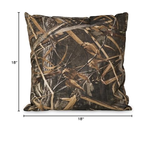 VISI-ONE Realtree Max-5 Forest Tree Hunting Camouflage Square Decorative Throw Pillow Cover Set 18" x 18" Inches Pack of 2, Brown