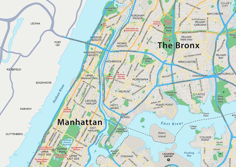 New York City Street Map - 23.2 x 23.2 Inches - Paper Laminated