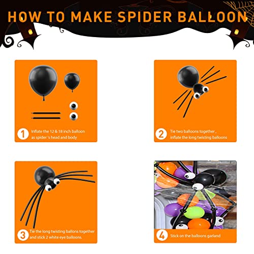 Halloween Party Balloons Decorations Purple Black Orange Green Balloons Halloween Spider Webs Halloween Party Banners