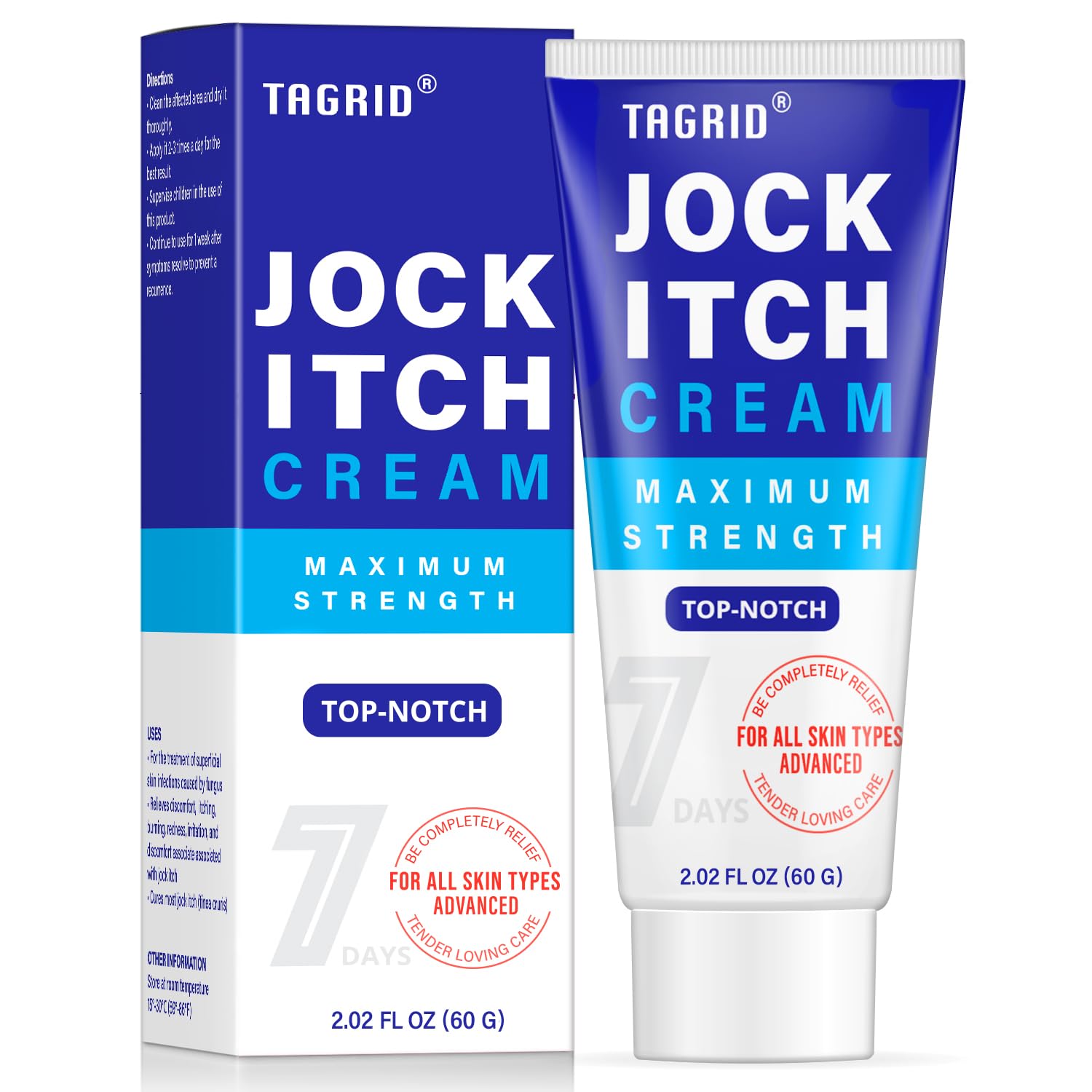 Top-Notch Jock Itch Cream, Jock Itch, Jock Itch Cream Extra Strength for Men & Women, Itchy Balls Cream, Yeast Infection Treatment for Men & Women, Itch Cream - Powerful and Fast - 60g