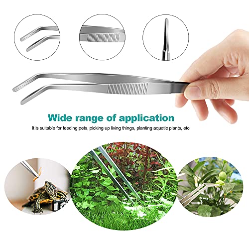 Reptile Feeding Bowl, 4pcs Leaf Reptile Water Food Feeder Bowl Worm Dish, Reptile Feeding Tongs Long Tweezers Cricket Clamp Bug Scooper Feeder Tool for Tortoise Snake Lizard Gecko Bearded Dragon