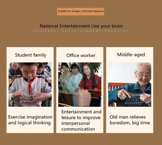 Luban Lock Educational Intellectual Toys, Traditional Brain Teaser, Classical Puzzle Magic Toy, Mind, IQ, and Logic Test and Handheld Disentanglement Games for Kids Teens and Adults. (B)
