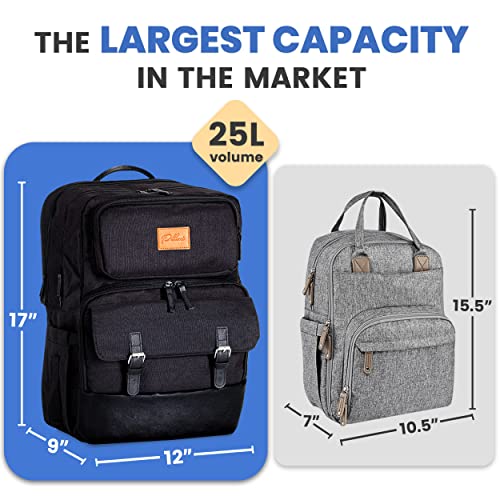 PILLANI Baby Diaper Bag Backpack - Large Travel Diaper Bags with Changing Pad - Newborn Essentials, Baby Registry Search, Shower Gifts