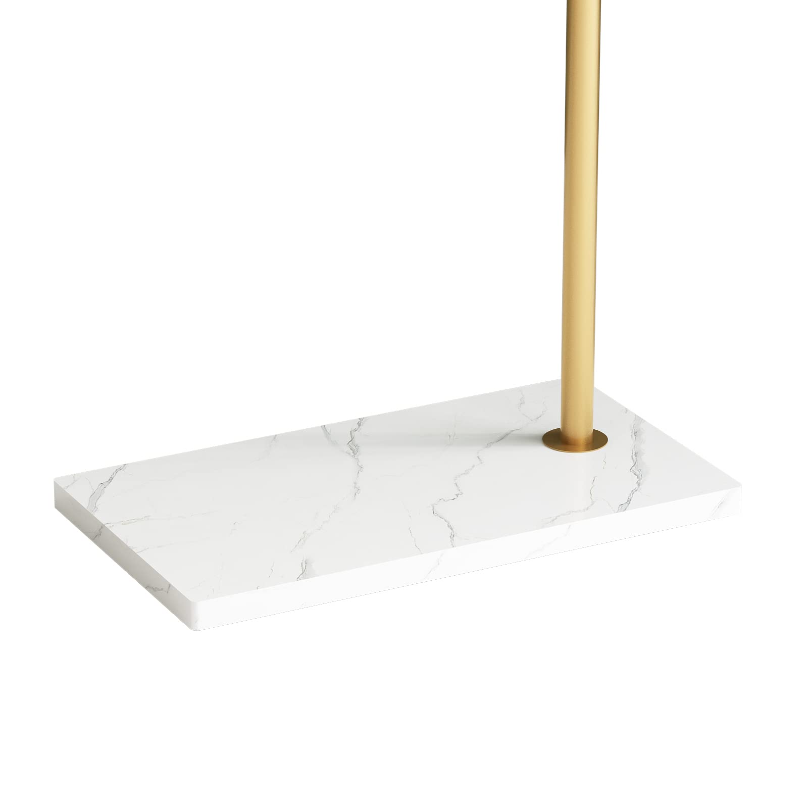 DR.IRON Modern Gold Coat Racks Freestanding Hall Coat Tree,Hat Racks with Marble Base & Coat Hanger with Umbrella for Entryway Hallway, Office or Bedroom