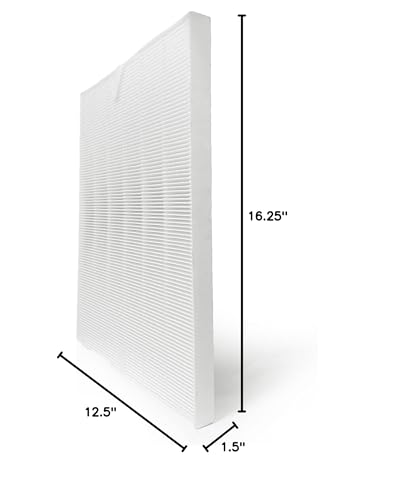 Nispira 116130 5500-2 Air Purifier Replacement Filter H for Winix 5500-2 AM80 True HEPA Activated Carbon 16.25 L x 12.5 W x 1.5 TH, 1 Set