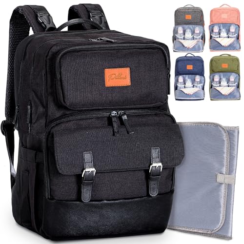 PILLANI Baby Diaper Bag Backpack - Large Travel Diaper Bags with Changing Pad - Newborn Essentials, Baby Registry Search, Shower Gifts
