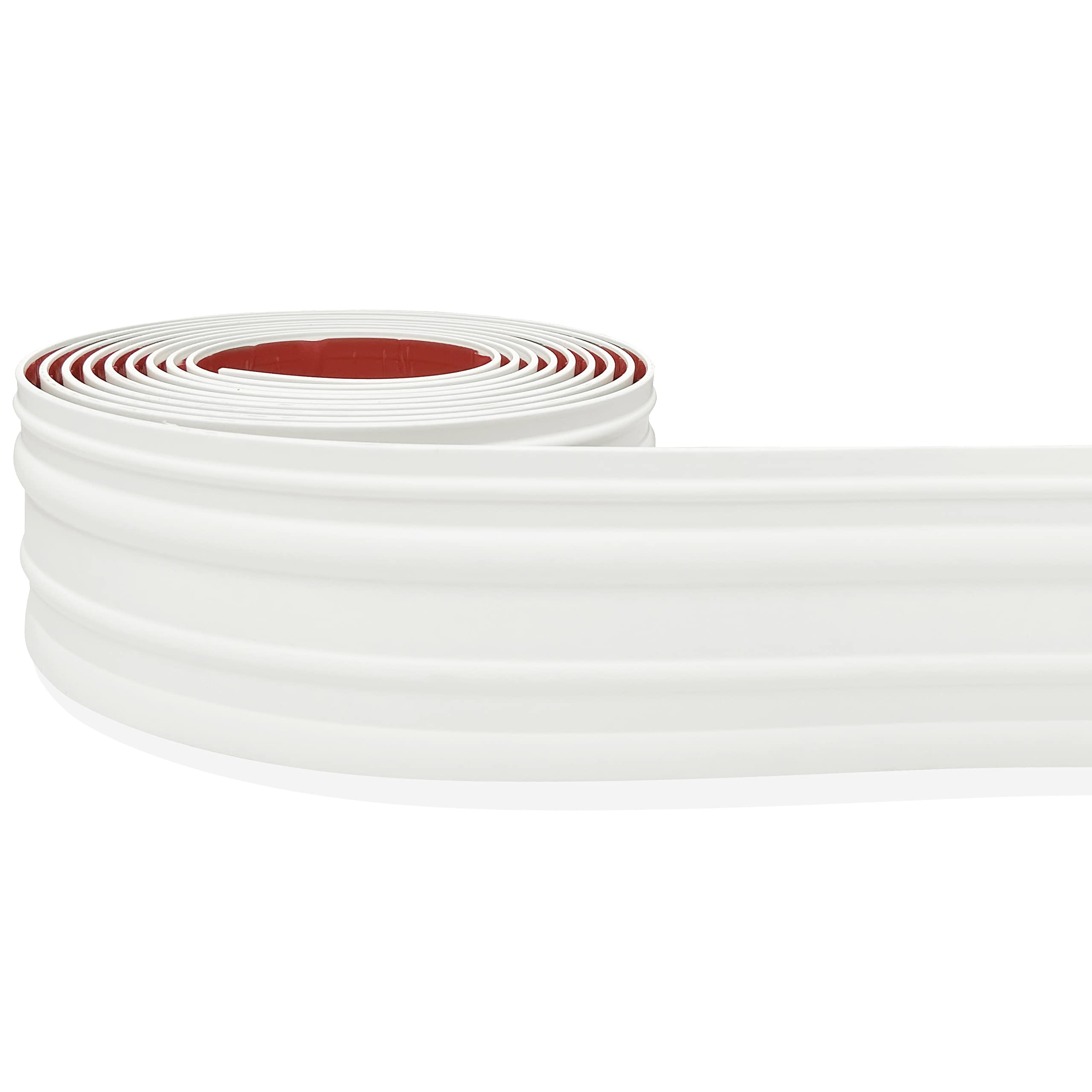 PRO FLEX White Vinyl Wall Base Decor, 6 inch X 20 ft Wall Base Trim with Super Strong Peel and Stick Adhesive Back - Flexible Self Stick Vinyl Wall Base - Easy Install Vinyl Floor