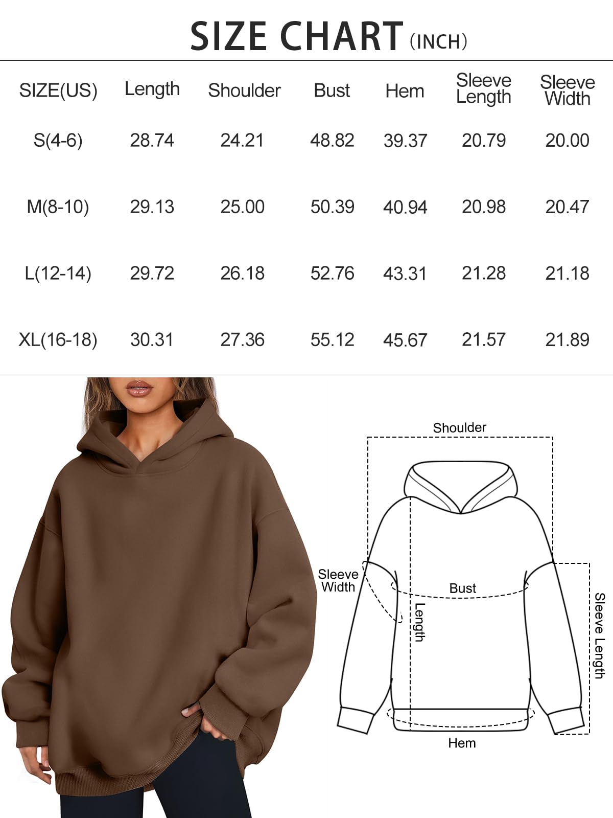 Trendy Queen Womens Oversized Hoodies Fleece Hooded Sweatshirts Comfy Casual Pullover Fall Winter Outfits Long Sleeve Tops Grey M