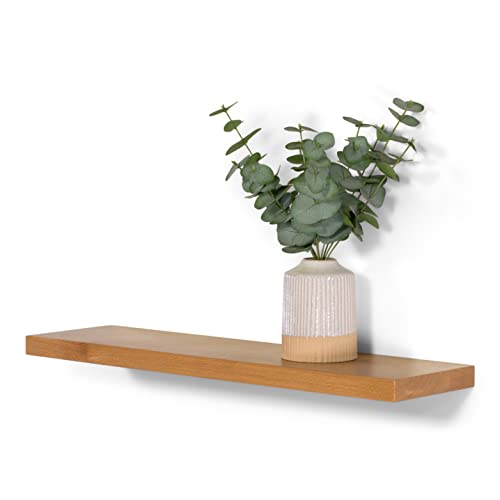 DAKODA LOVE Solidwood Interiors White Oak Wood Floating Shelf | Premium Craftsman Quality (18" L x 6" D x 1.38" H)
