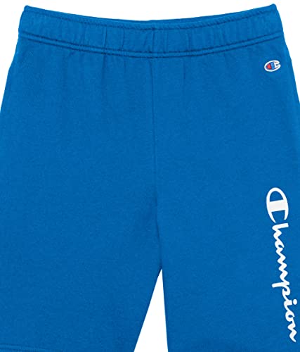 Champion Big, Athletic Boys, Lightweight Shorts for Kids, French Terry, 8", Bozzetto Blue Script, 10/12