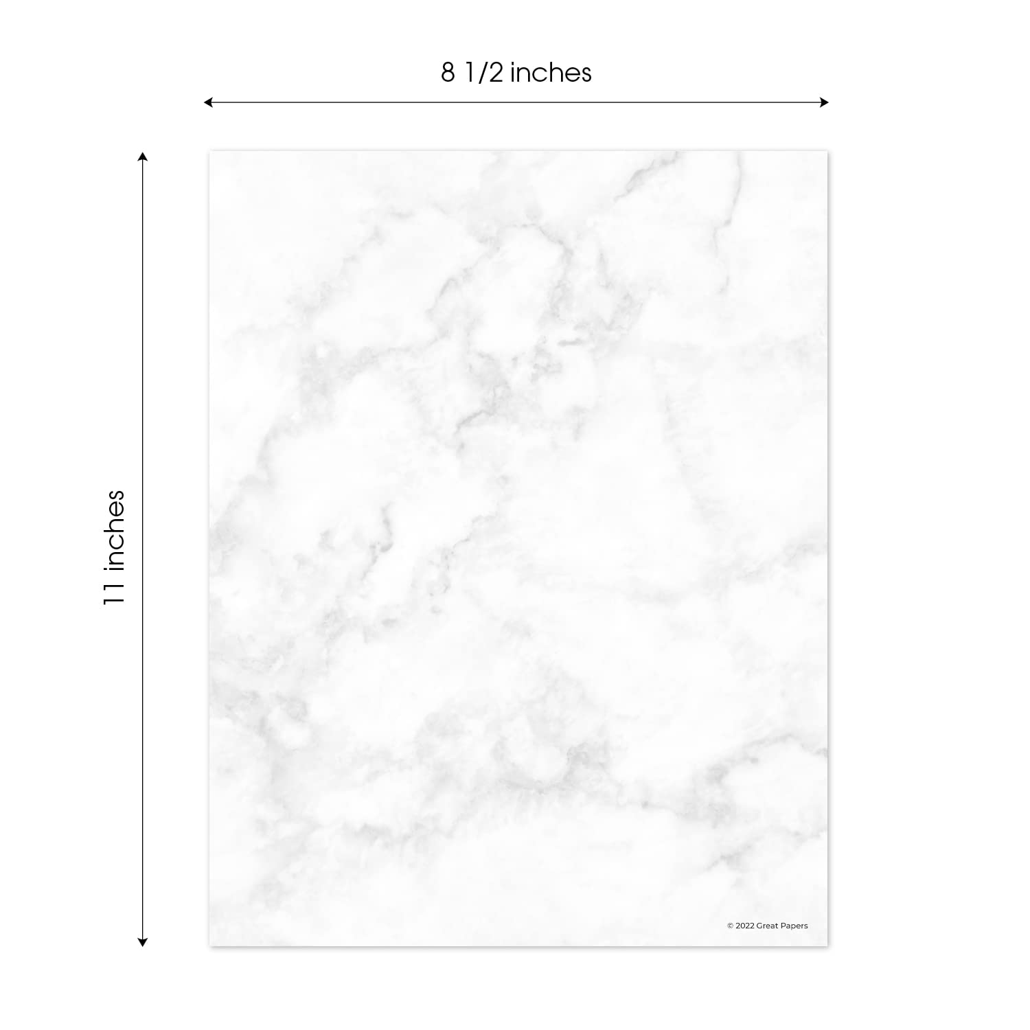 Marble Letterhead / 50 Sheets / 8.5" x 11" Trendy Marble Decorative Event Wedding Paper/All Occasion Decorative Stationery