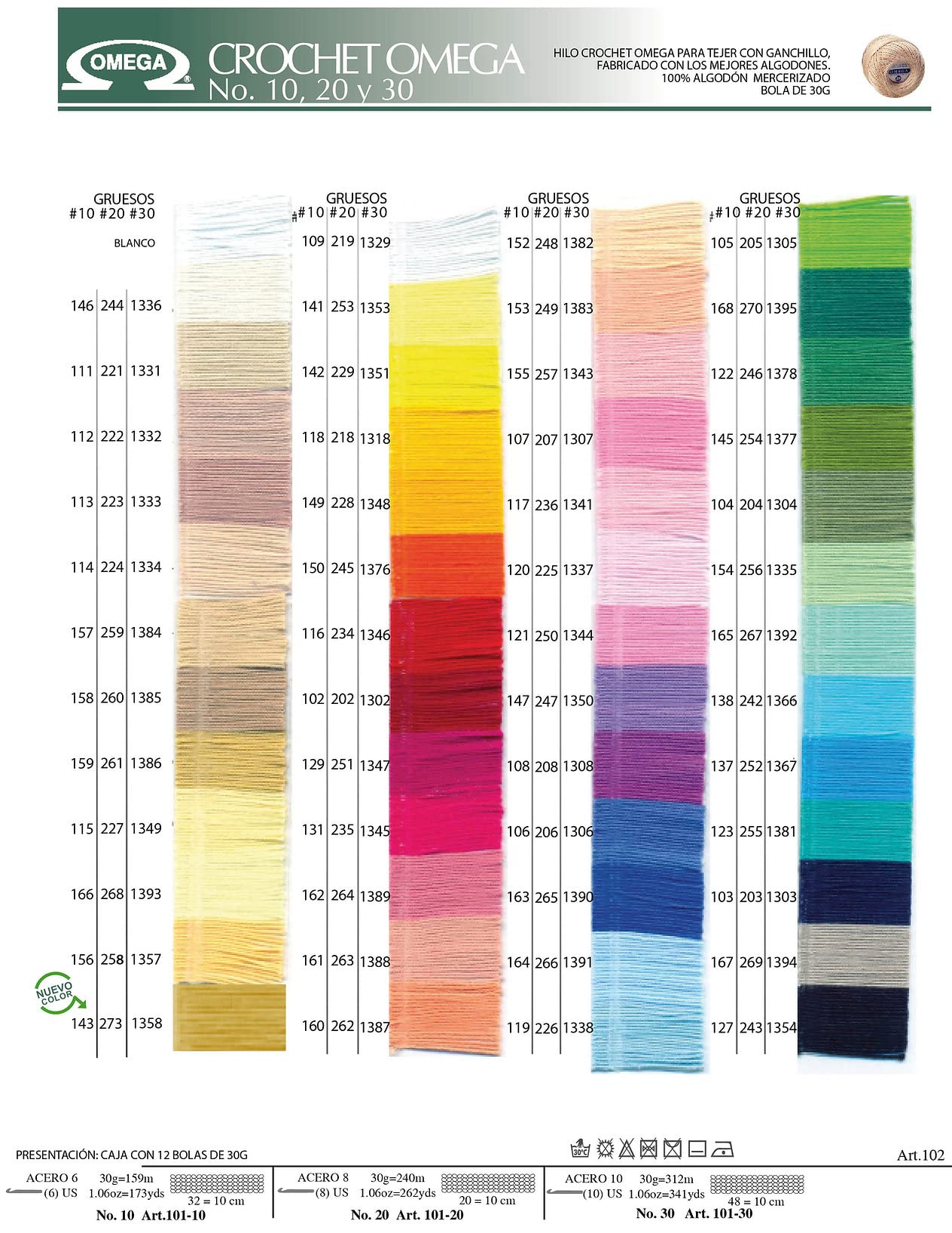 Crochet OMEGA NO.20 [30grs] - 100% Mercerized Cotton Yarn for Fine Crochet - Color 37-Denim Blue 206