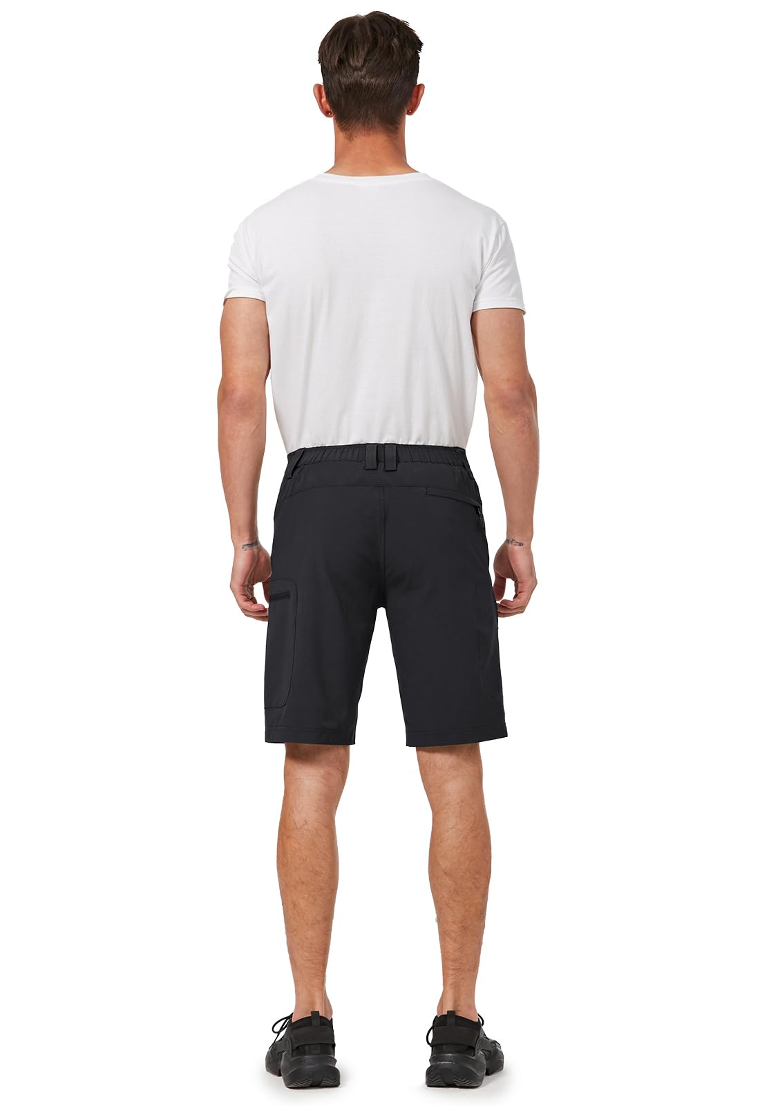 Hiauspor Men's Hiking Cargo Shorts 9"/10" Quick Dry Lightweight Waterproof for Golf Tactical Fishing Casual with 6 Pockets (Black, 38)