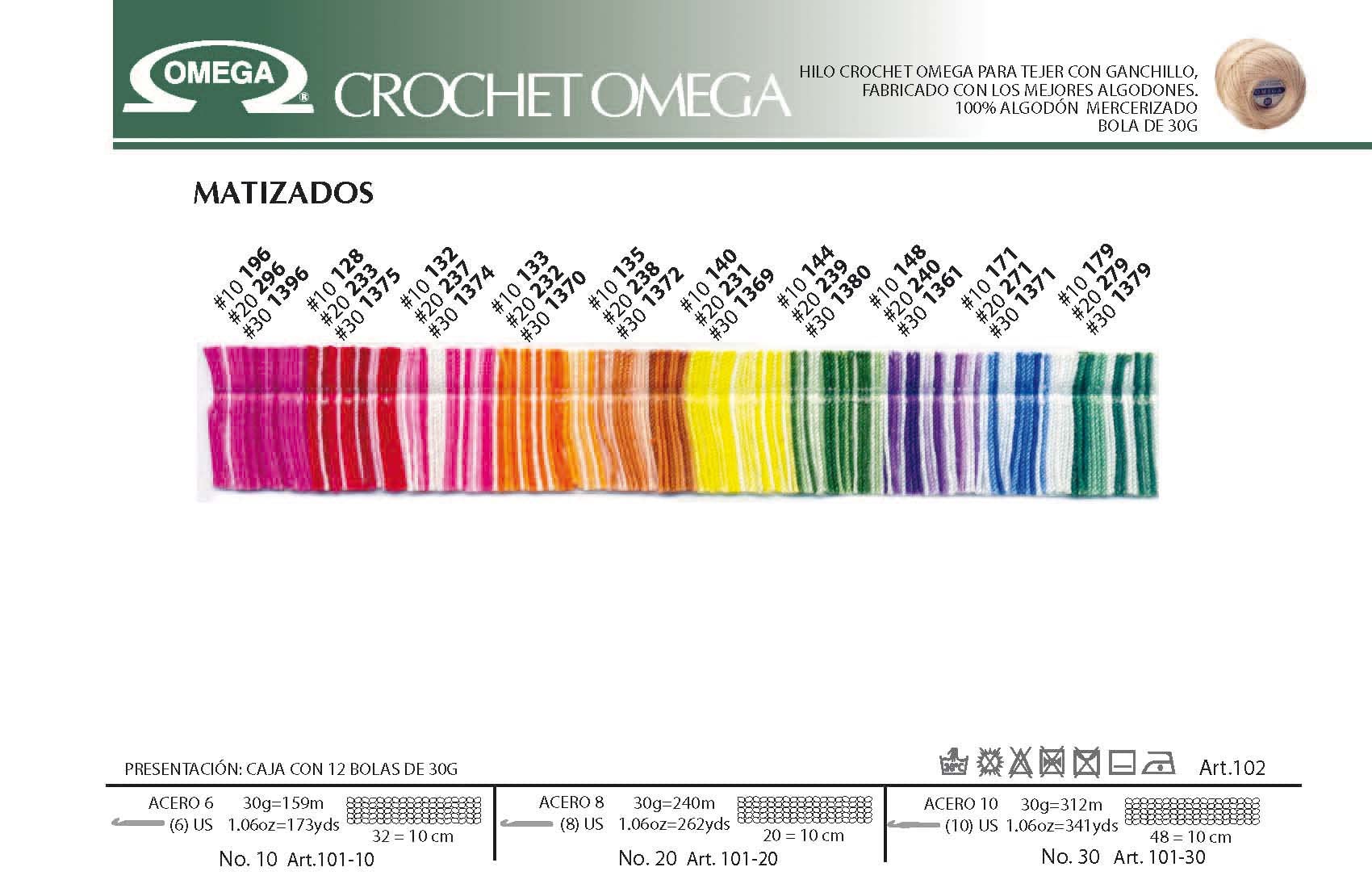 Crochet OMEGA NO.20 [30grs] - 100% Mercerized Cotton Yarn for Fine Crochet - Color 37-Denim Blue 206