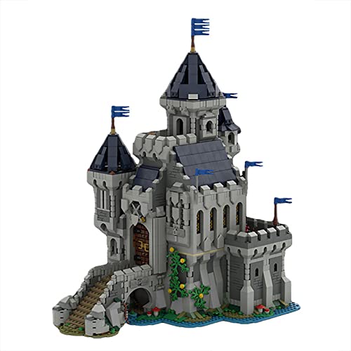 Street View Series MOC-101775 Medieval Castle MOC European Medieval Black Falcon Knight's Castle Assembled Building Blocks Educational Toy Set Compatible with L-e-g-o(3284PCS)
