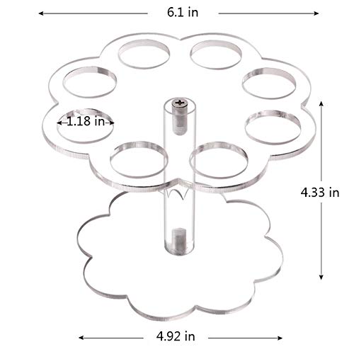 2 Pack Acrylic Ice Cream Cone Holder Stand Clear Cotton Candy Stand Display Mini Waffle Cone Displaying Stand Cupcake Cone Holder for Weddings Baby Showers Birthday Party Anniversaries Decor (8 Hole)
