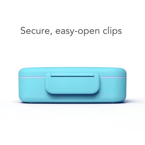 Fenrici Bento Lunch Box For Kids 5 Leakproof Compartments, Microwave and Dishwasher Safe, BPA Free, Food Safe, 60% Wheat Straw, Cool Blue