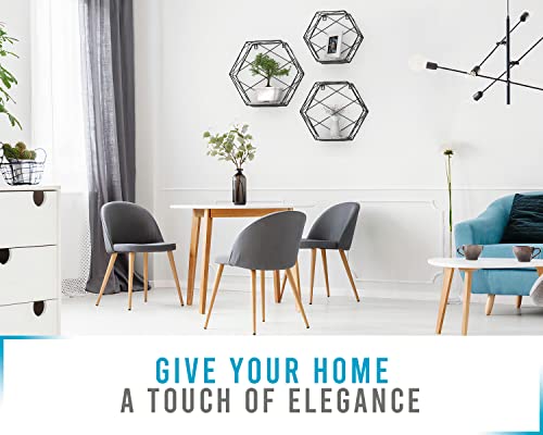 Comfify Industrial Wall Mounted Honeycomb Floating Shelves Set of 3 Decorative Hexagon Metal Wire Shelves – Large, Medium and Small - Modern Shelves for Home, Office and More - Rustic White